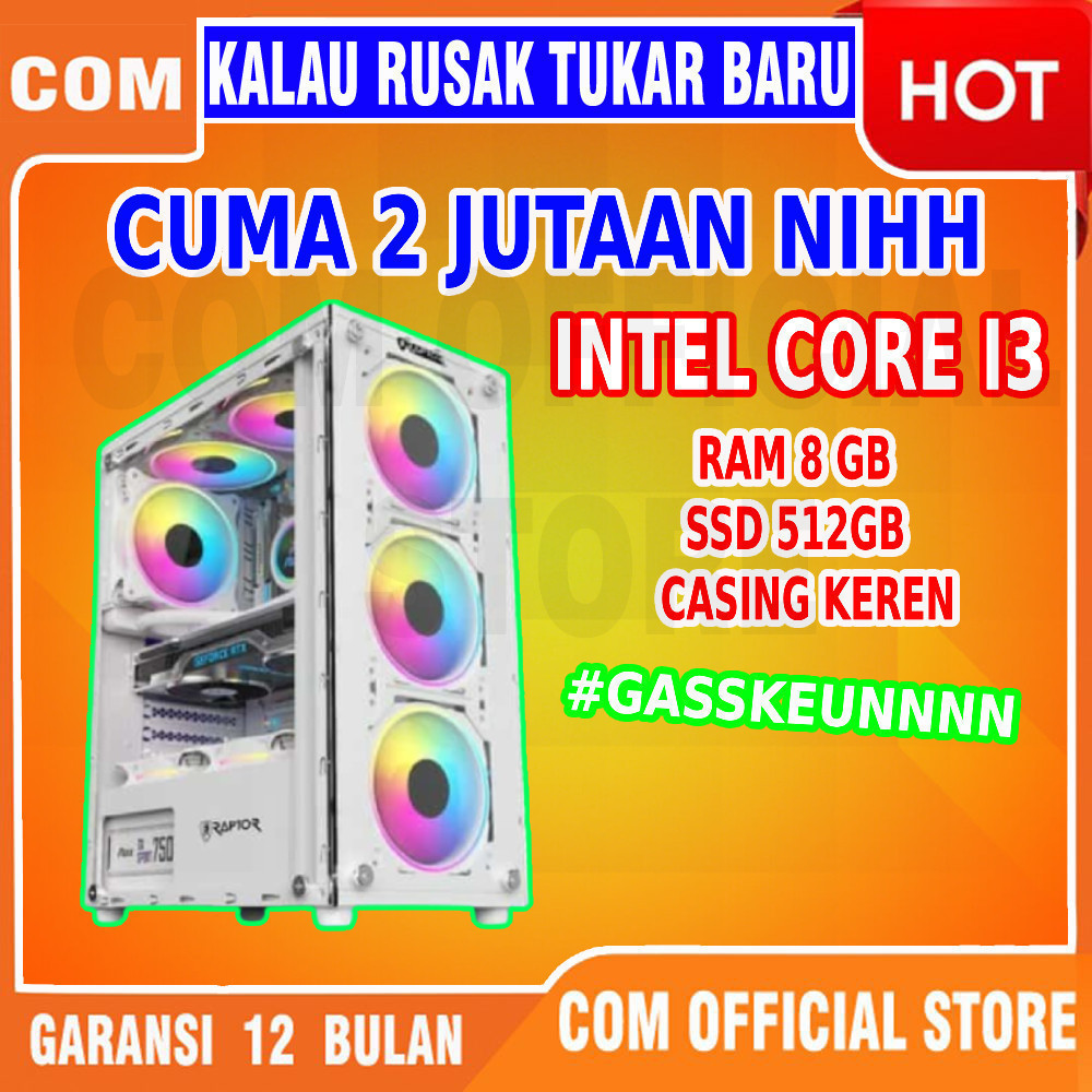 Jual komputer lengkap cpu pc computer CORE I3 RAM 8GB rakitan kantor ...