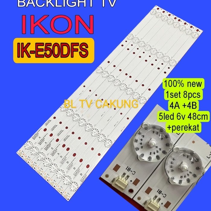 Jual LAMPU LED BACKLIGHT BL TV IKON IK-E50DFS 50IN | Shopee Indonesia