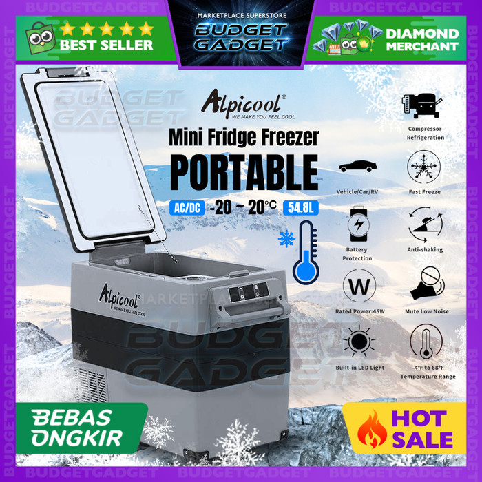 Jual Kulkas Portable Mobil Mini Fridge Freezer 55L Alpicool CF55 ...