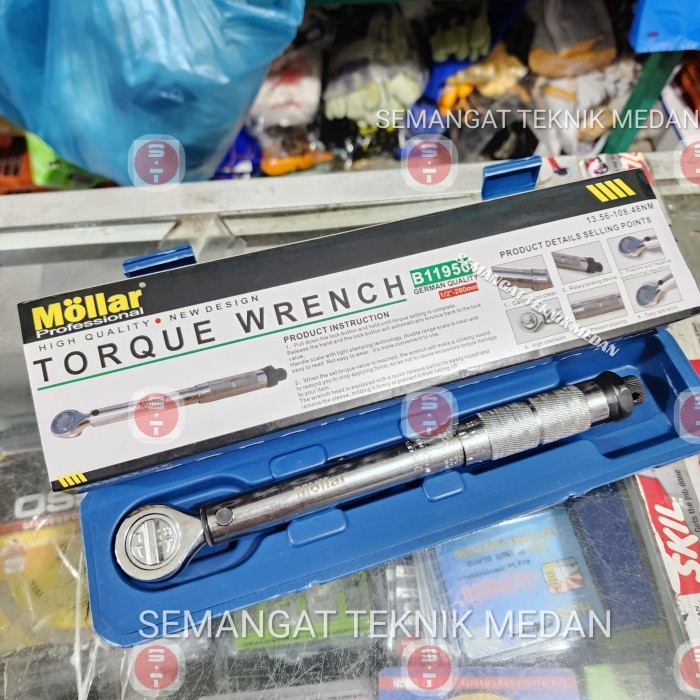Jual KUNCI TORSI MOMEN MOMENT TORQUE WRENCH 1/2" 108NM 28CM MOLLAR ...