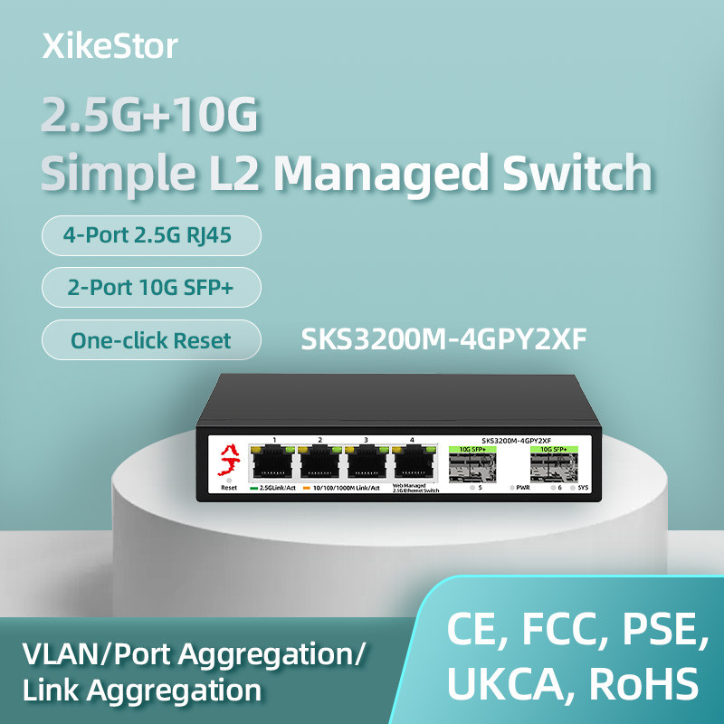 Jual ZIKES 2.5G Simple L2 Managed 4-Port 2.5G RJ45 2-Port 10G SFP+ Ethernet Support VLAN/ Port ...