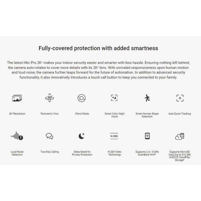 Jual Ezviz H6c Pro 4MP 2K+ Smart Home Wifi Pan Tilt IP Camera ...