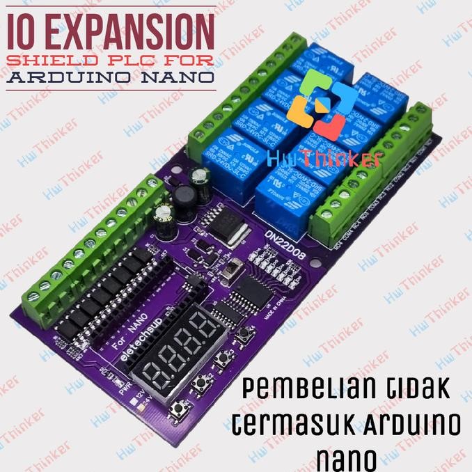 Jual Modul 8 Channel Relay Shield PLC Expansion RS485 for Arduino Nano ...