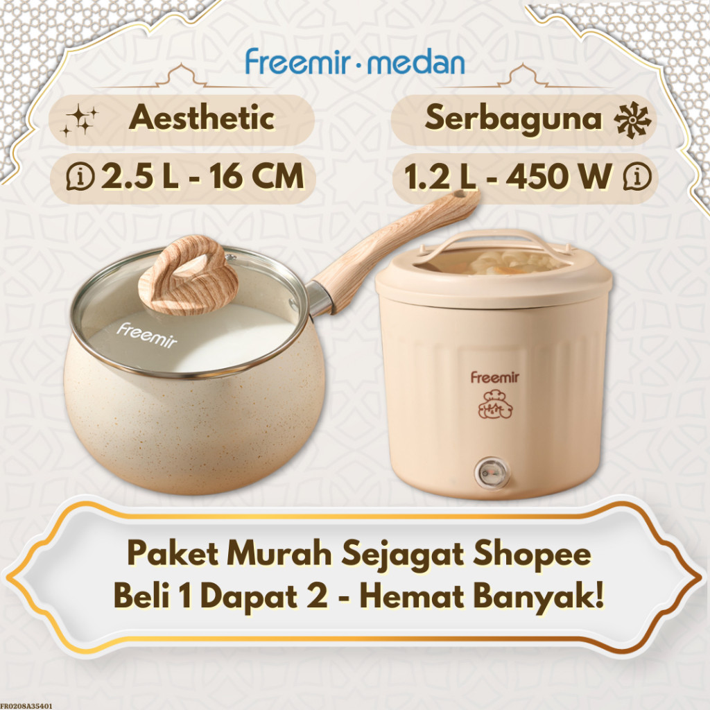 Jual 【𝙛𝙧𝙚𝙚𝙢𝙞𝙧】 Bundle freemir Panci Listrik Portable Mini dan Panci ...