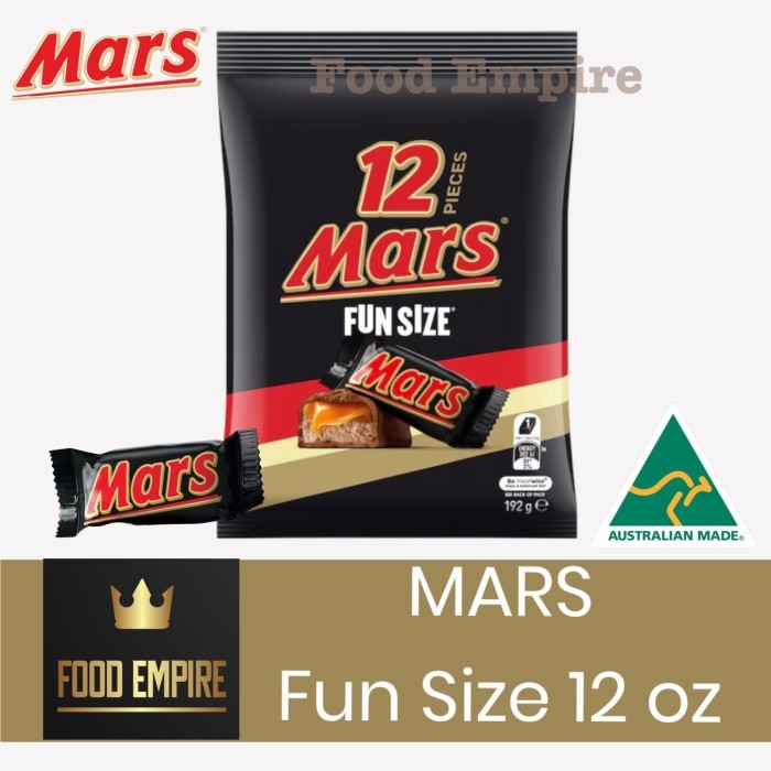 Jual Mars Chocolate Fun Size 192 Gr Cokelat Mars Australia Isi 12 Pcs ...