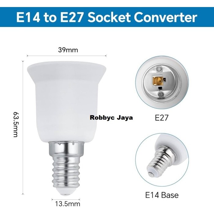 Jual Konverter Fiting Lampu E14 ke E27 Adaptor Sambungan Fitting Lampu Hias | Shopee Indonesia