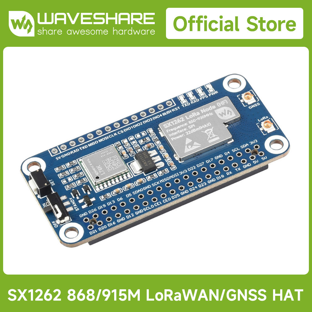 Jual AQS Waveshare SX1262 LoRaWAN Node Module Expansion Board, With Magnetic CB antenna, Options ...