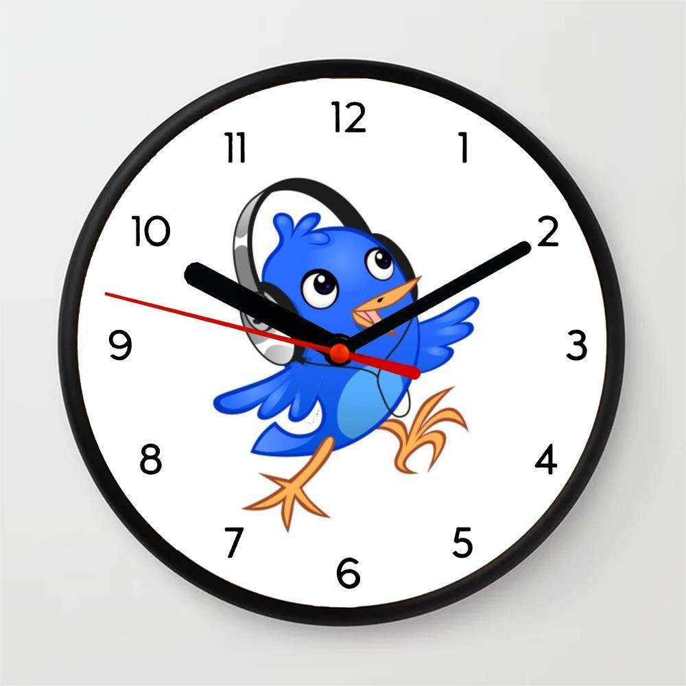 Jual Jam dinding Kartun burung lucu yang bisa bicara Bebas Royalti 20CM ...