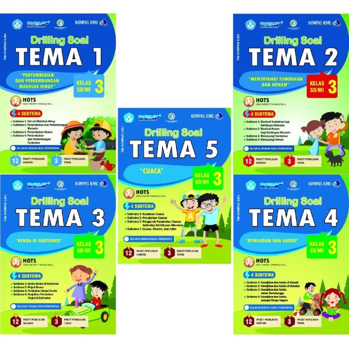 Jual BUKU DRILLING SOAL SD/MI Kls 3 TEMA 12345 (PAKET LENGKAP) | Shopee Indonesia