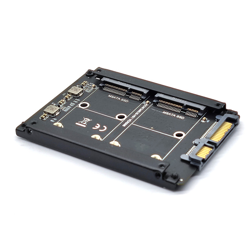 Jual BARU MSATA to SATA Adapter,Dual MSATA Mini-SATA SSD Card JBOD ...