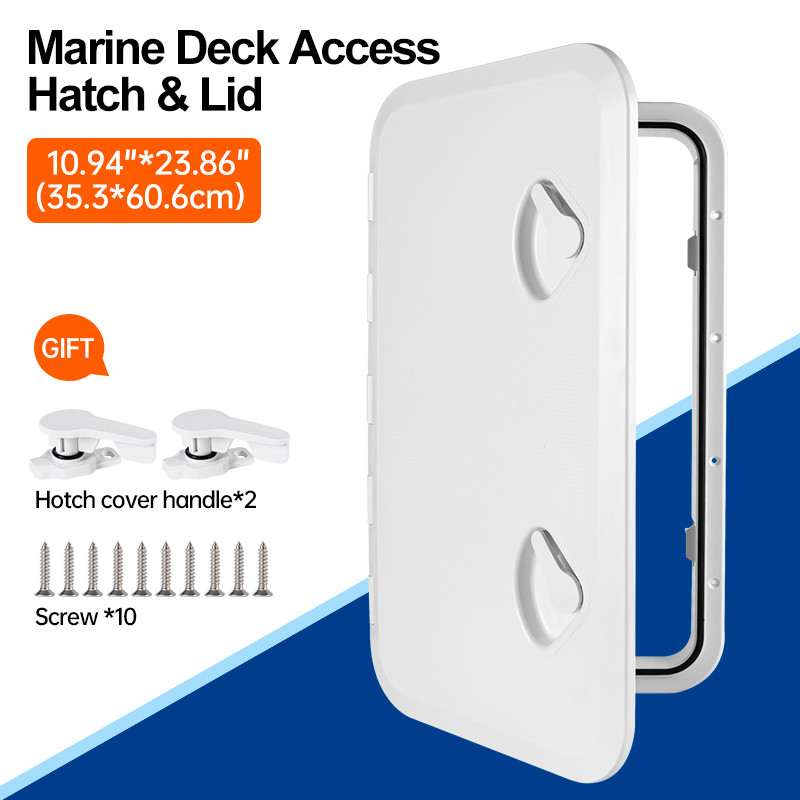 Jual NEW Marine Deck Access Hatch - Rectangular White & Black Deck ...
