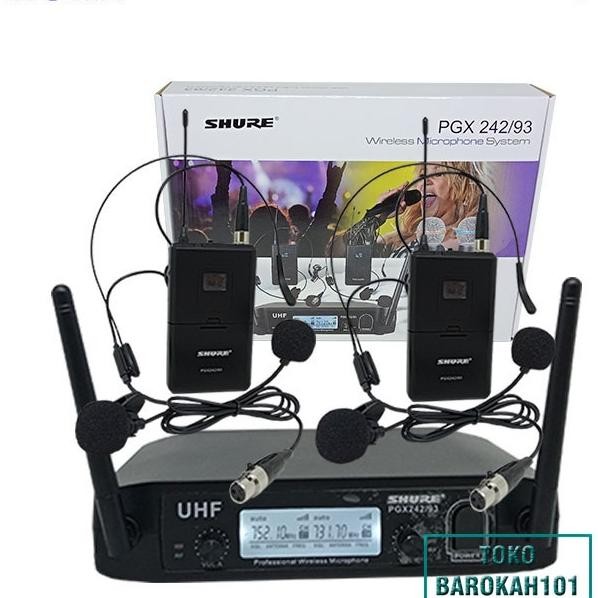 Jual Mic Clip ON Headset Wireless SHURE PGX 242/93 Mik JJHH 2 Jepit ...