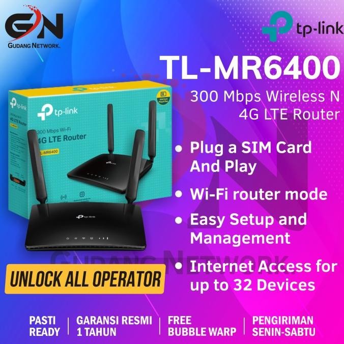 Jual Tplink Sim Card Gsm 3G/4G Router, Tl-Mr6400, Mr6400 Kode 4685 ...