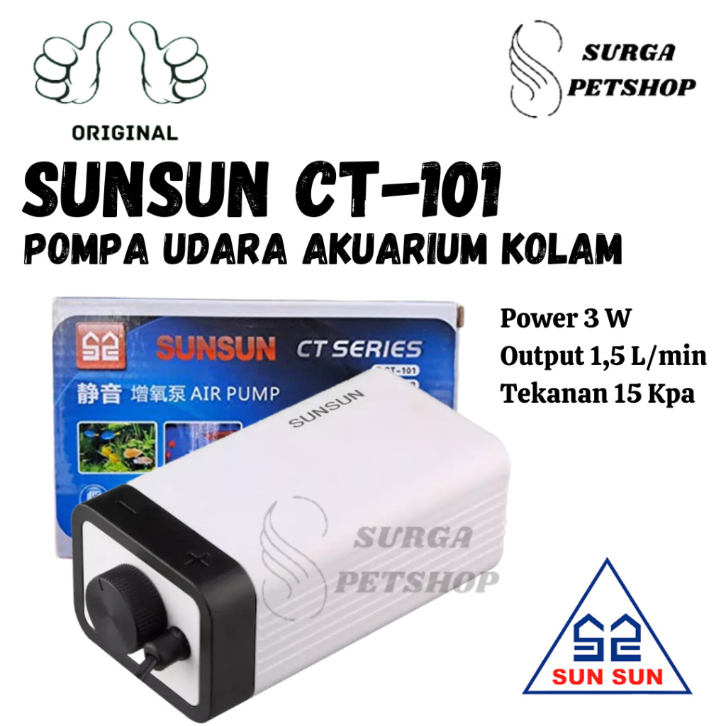 Jual SUNSUN CT 101 Aerator Pompa Udara 1 Lubang Akuarium Kolam Ikan CT101 Airator Air Pump ...
