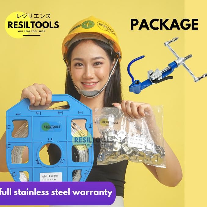 Jual Paket Plat Strapping Stainless 10 Mm Alat Clamp Pengikat Tiang ...