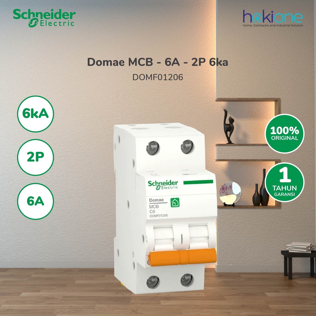 Jual Schneider Electric Domae MCB 2P 6A 6kA - DOMF01206 | Shopee Indonesia