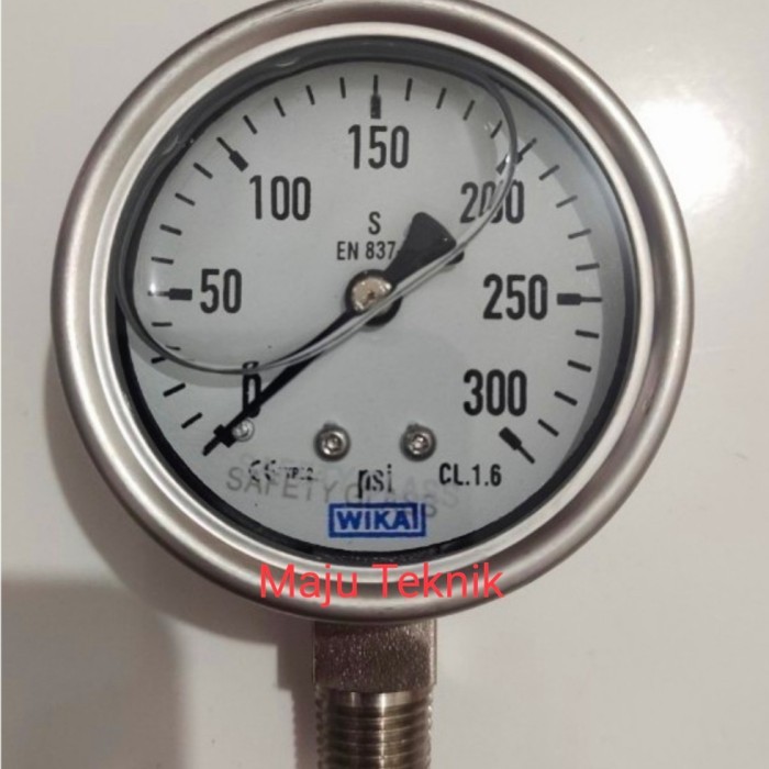 Jual WIKA Pressure D 2,5" 0-300 psi, drat 1/4"NPT Full SS Bottom (Raket) | Shopee Indonesia