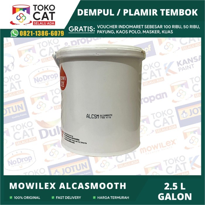 Jual Dempul / Plamir Penambal Tembok Mowilex Alcasmooth 3 KG GALON ...