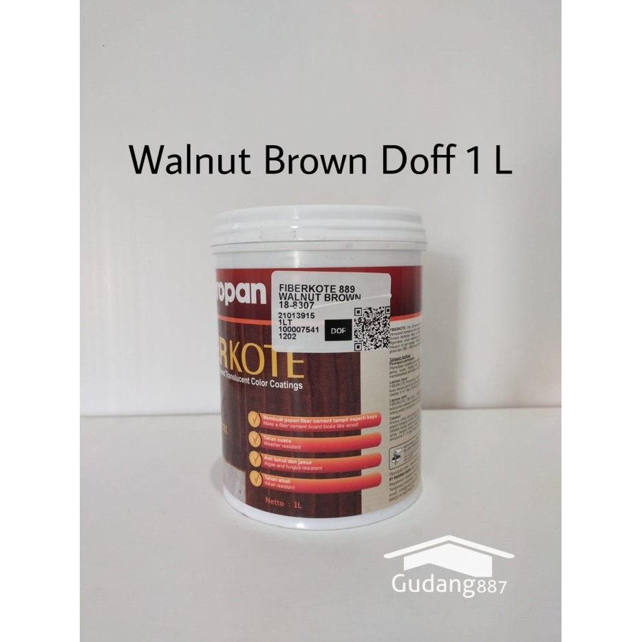 Jual Cat Propan Fiberkote GRC / Walnut Brown DOF 1L / Lisplank ...