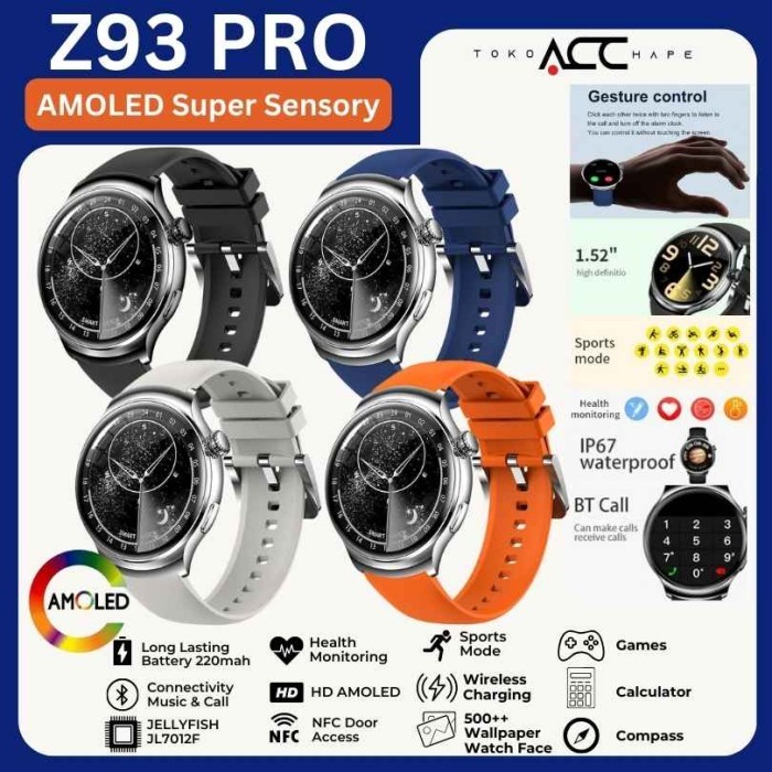 Jual SMARTWATCH Z93 PRO AMOLED & NFC Support Android & iOS | Shopee Indonesia