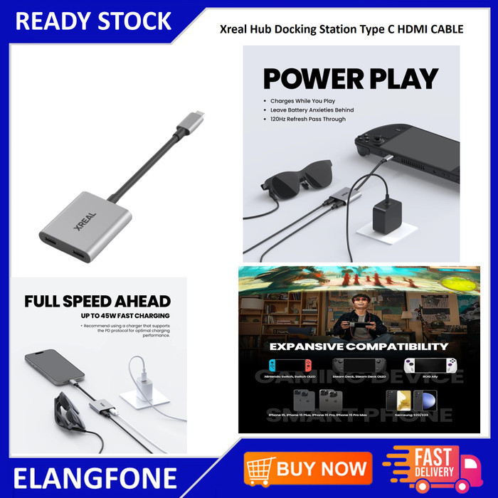 Jual BEBAS ONGKIR - XREAL Hub Station Type C HDMI Cable XREAL Original ...
