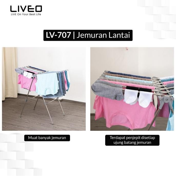 Jual Jemuran Lipat Lantai Baju Liveo Lv-707 / Liveo Double Wings Clothes Original Dan Terpercaya ...