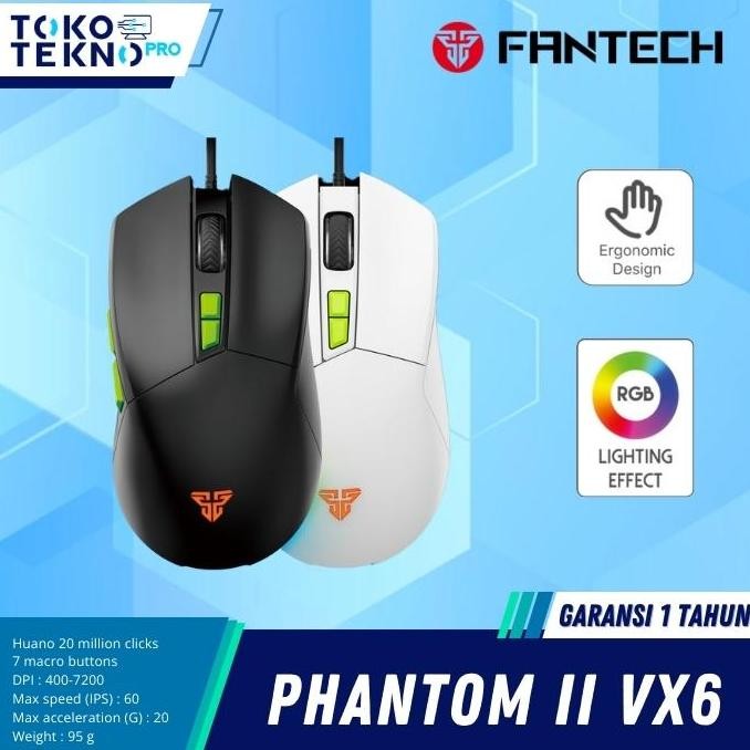 Jual CO Fantech VX6 / VX-6 Phantom II Gaming Wired Macro RGB | Shopee Indonesia