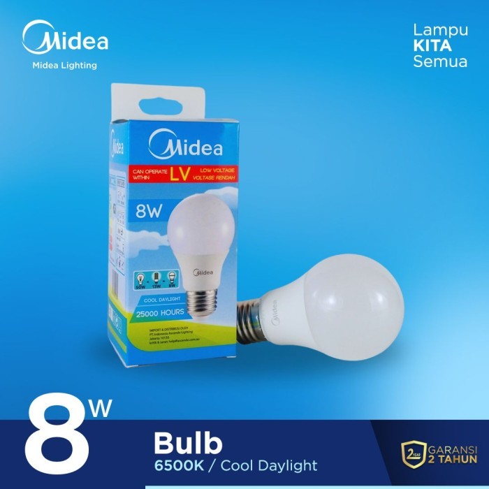 Jual Midea Lighting - Led Bulb 08 Watt Putih 6500K Cool Daylight - Fitting E27 | Shopee Indonesia