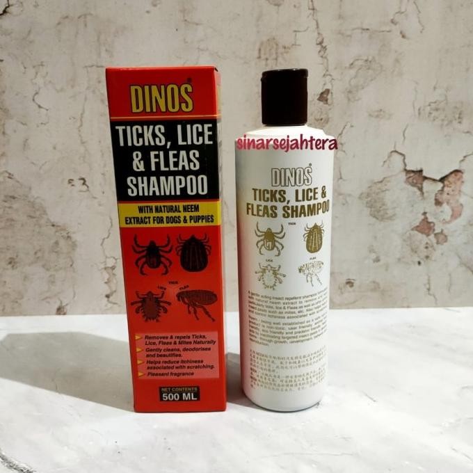 Jual DINOS TICKS LICE & FLEAS / SHAMPOO ANJING FLEA N TICK ANTI KUTU ...