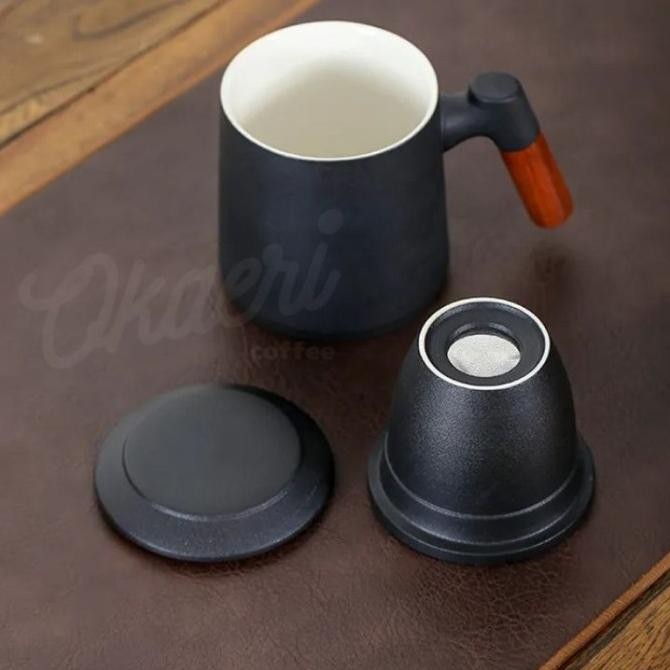 Jual Ceramic Zen Tea Coffee Infuser Mug 400ml + Lid / Gelas Mug Teh ...