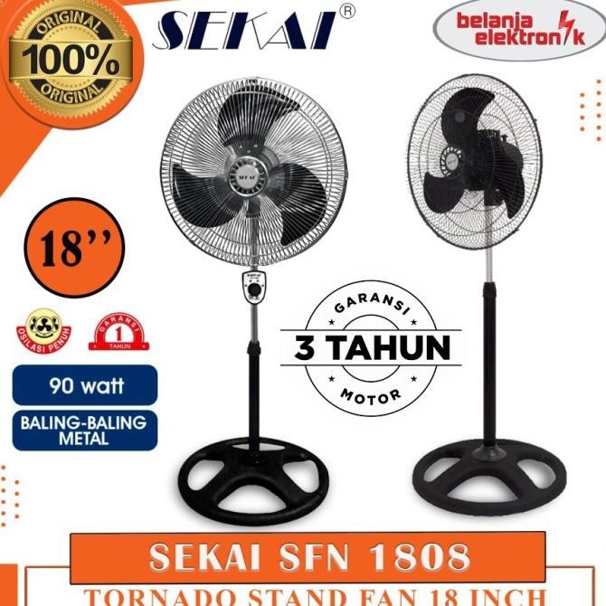 Jual Promo Kipas Angin Berdiri / Stand Fan Besi Tornado 18 Inch Sekai Sfn 1808 | Shopee Indonesia