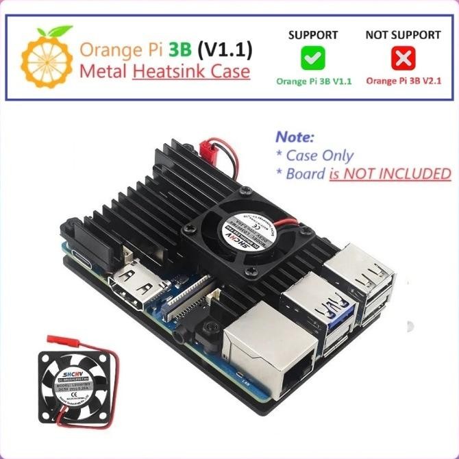 Jual CO Metal CASE - Orange Pi 3B (with Cooling Fan) | Shopee Indonesia
