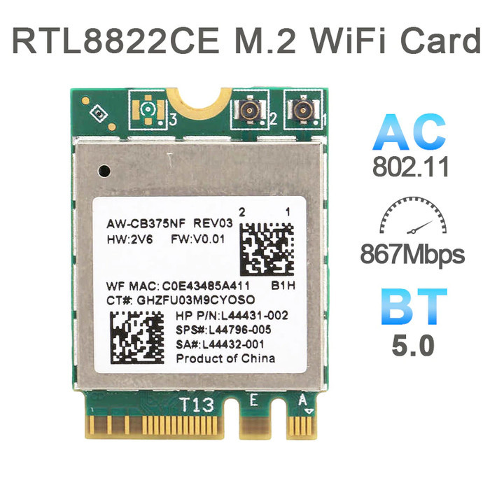 Jual Wifi 5 Card Wireless Realtek 8822CE RTL8822CE BT 5.0 NGFF 2230 AC M.2 | Shopee Indonesia