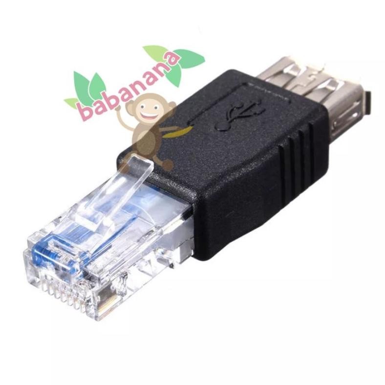 Jual Usb Female Type A To Rj45 Lan Ethernet Adapter Converter Adaptor ...