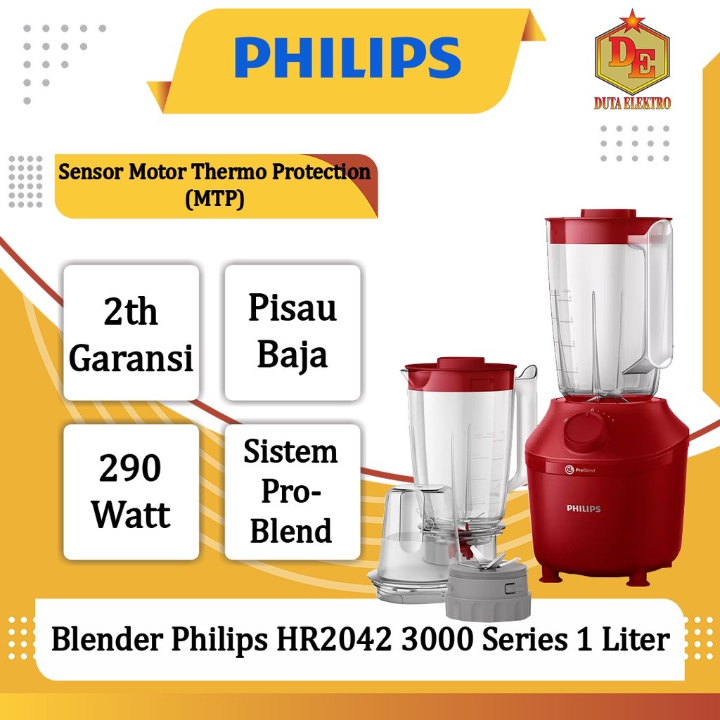 Jual Blender Philips HR 2042 3000 Series 1 Liter | Shopee Indonesia