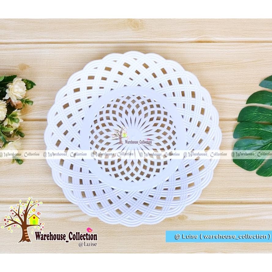 Jual 6 Bj- Piring Rotan Anyam/Bunga Khusus Putih / Piring Plastik Bunga ...
