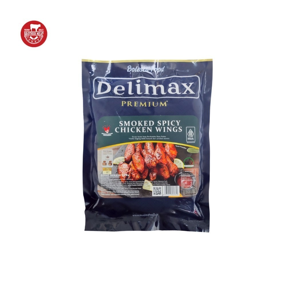 Jual Delimax Premium Smoked Spicy Chicken Wings 500gr - Brothermeatshop ...