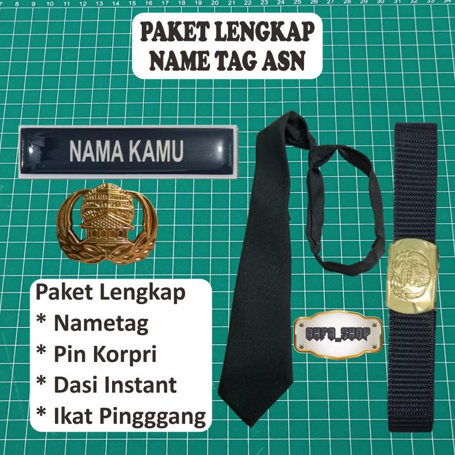 Jual Paket Name Tag Papan Nama Dada PNS ASN Magnet Peniti Lengkap Ikat ...