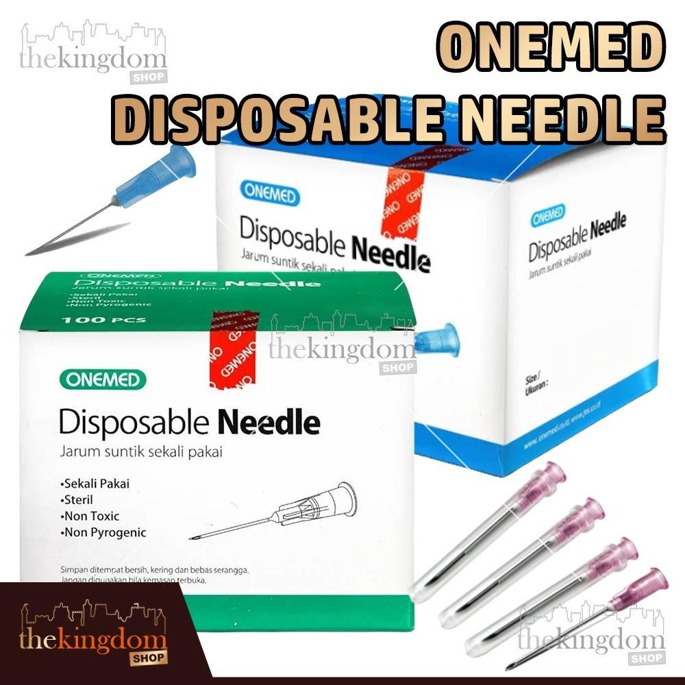 Jual Onemed Disposable Needle 18G 21G 22G 23G 24G 25G 26G 27G 30G /100 Box Jarum Steril 1 1/2 1/ ...
