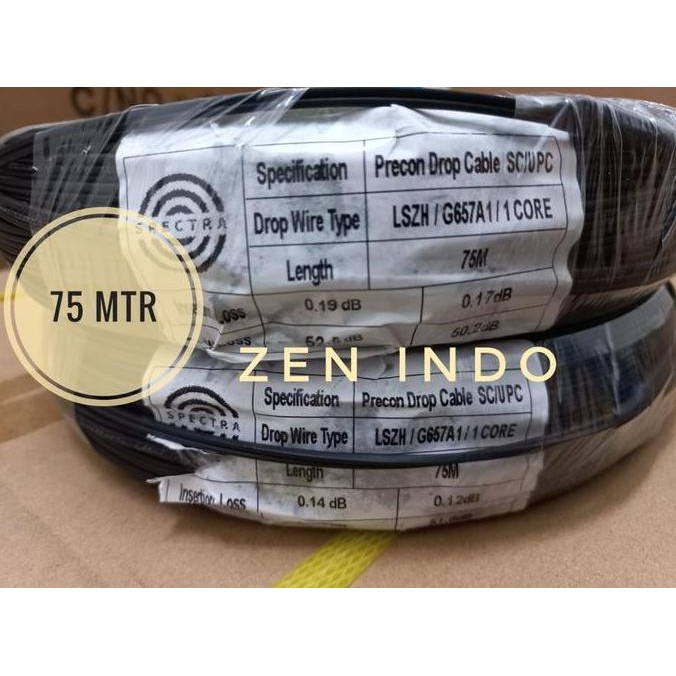 Jual Kabel Fo Fiber Optik Kabel Precon Spectra 1 Core 3 Seling 75 Meter 75M New Stok | Shopee ...