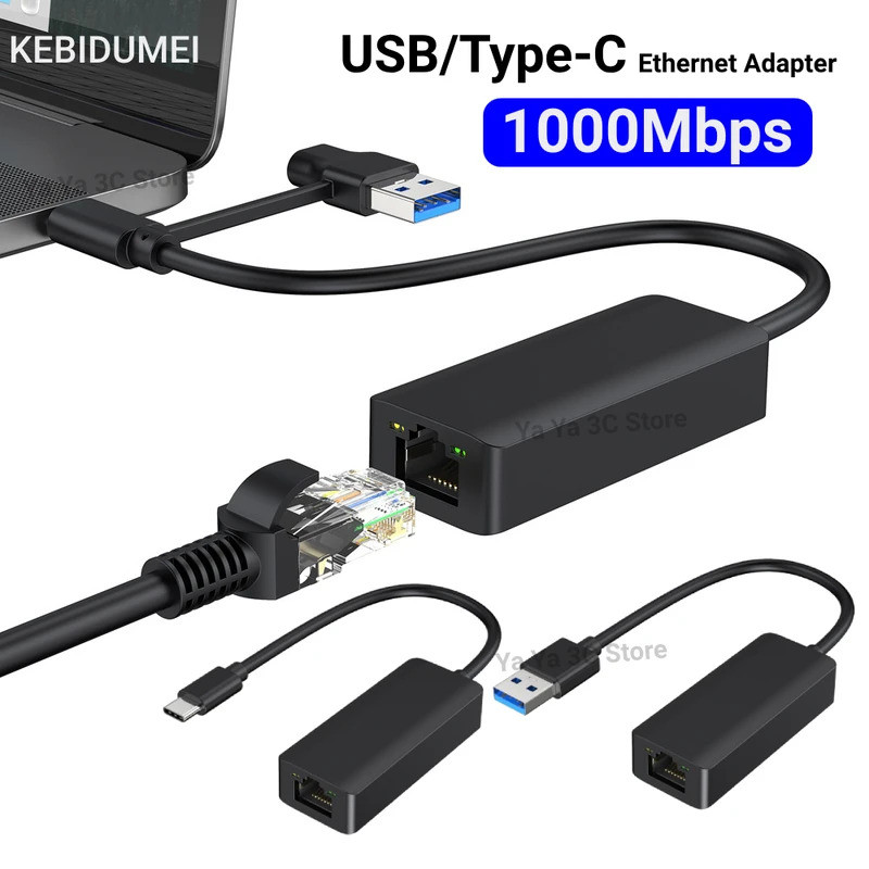 Jual 1000Mbps B Type-C Ethernet Ke RJ45 Gigabit B3.0 Konverter Adaptor ...