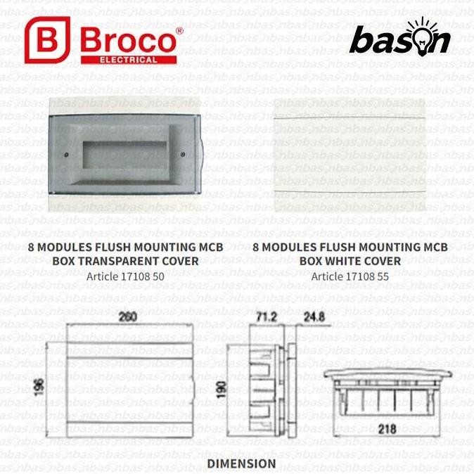 Jual BROCO MCB Box 17108 - Kotak MCB 8 Group Inbow - MCB Panel Flush ...