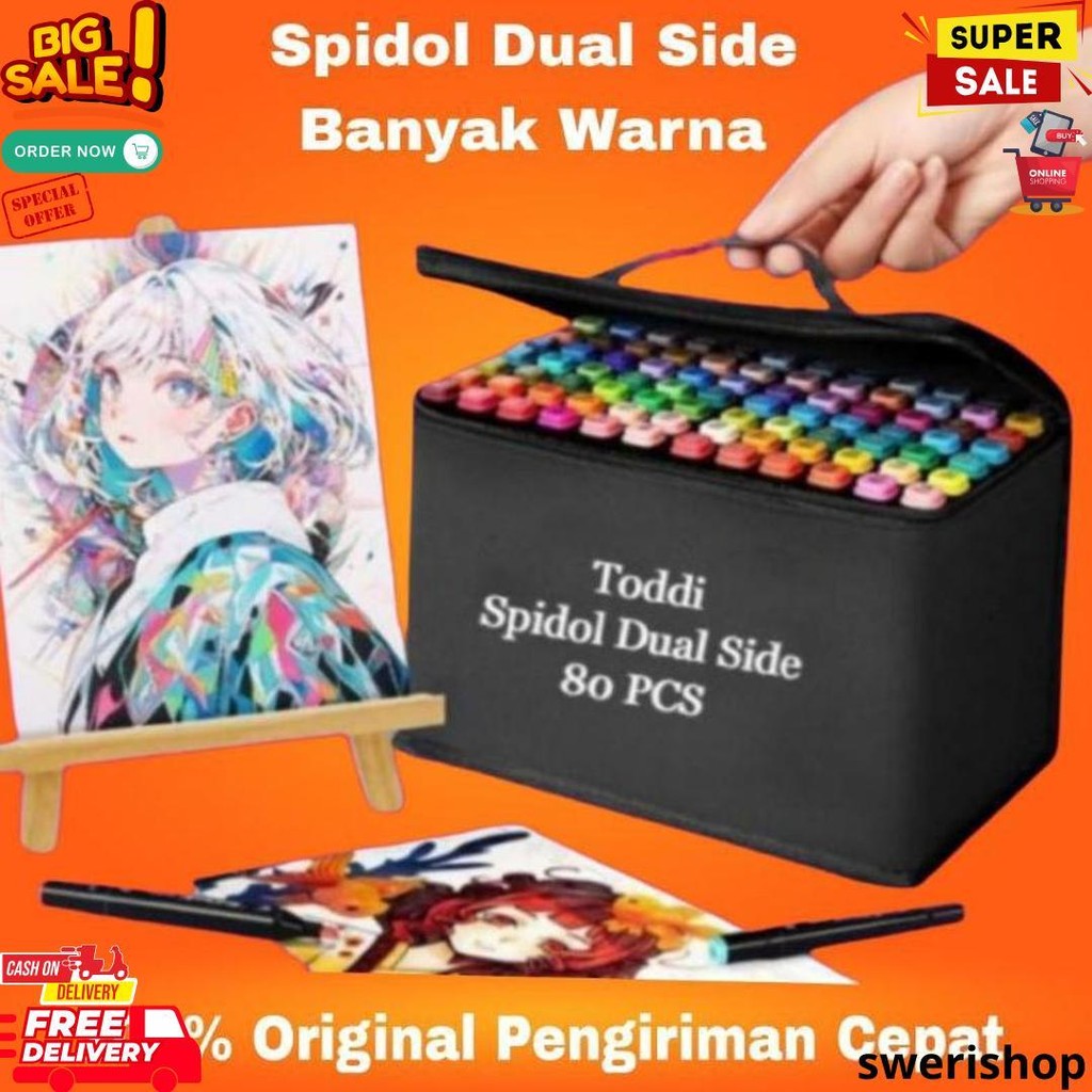 Jual Toddi Spidol Warna Warni 1 Set Sketch Marker 2 Tip Touch Marker 12 ...