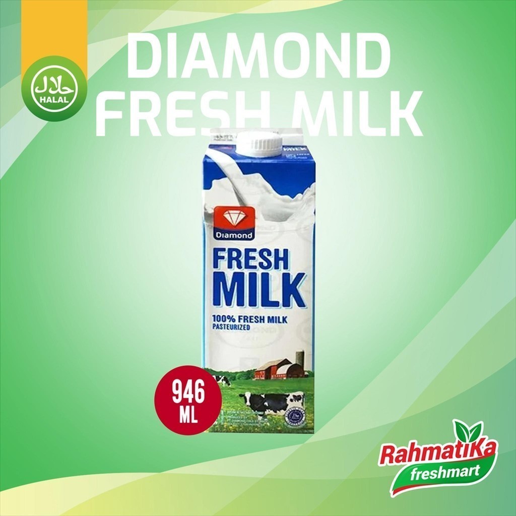 Jual Diamond Fresh Milk / Susu Diamond Fresh Milk Plain 946 ml | Shopee ...