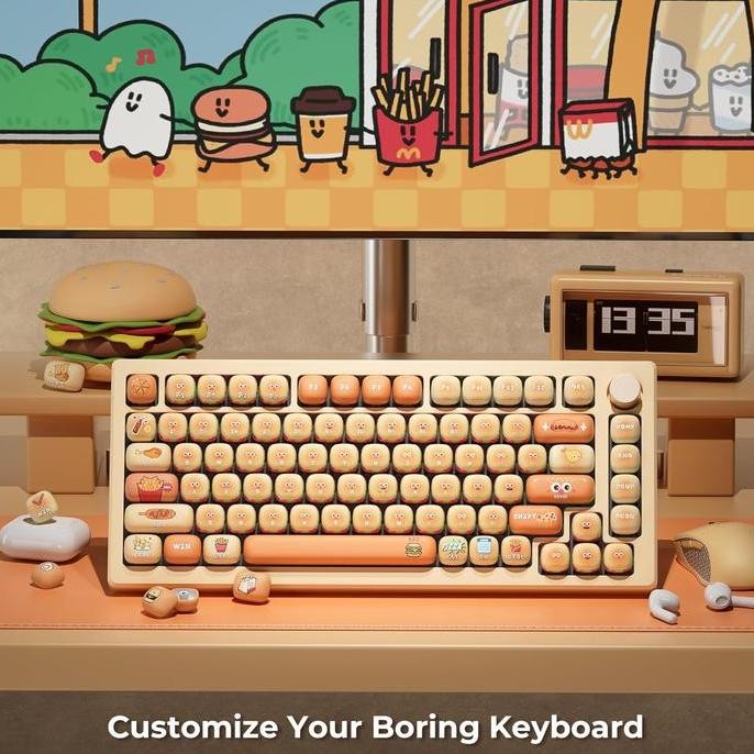 Jual XVX HAMBURG PARTY MOG PROFILE PBT HAMBURGER KEYCAPS MECHANICAL ...