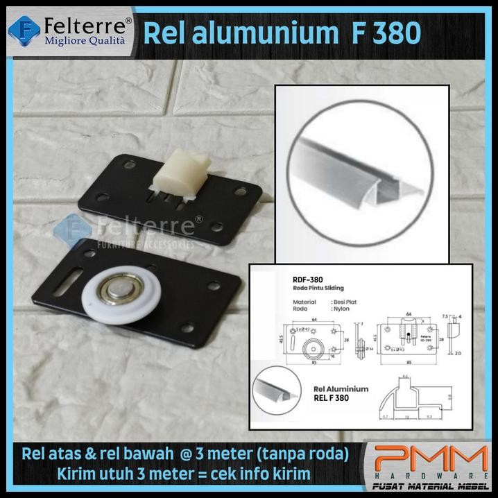 Jual Rel Sliding Lemari 380 Felterre 3 Meter | Rel Aluminium Pintu ...