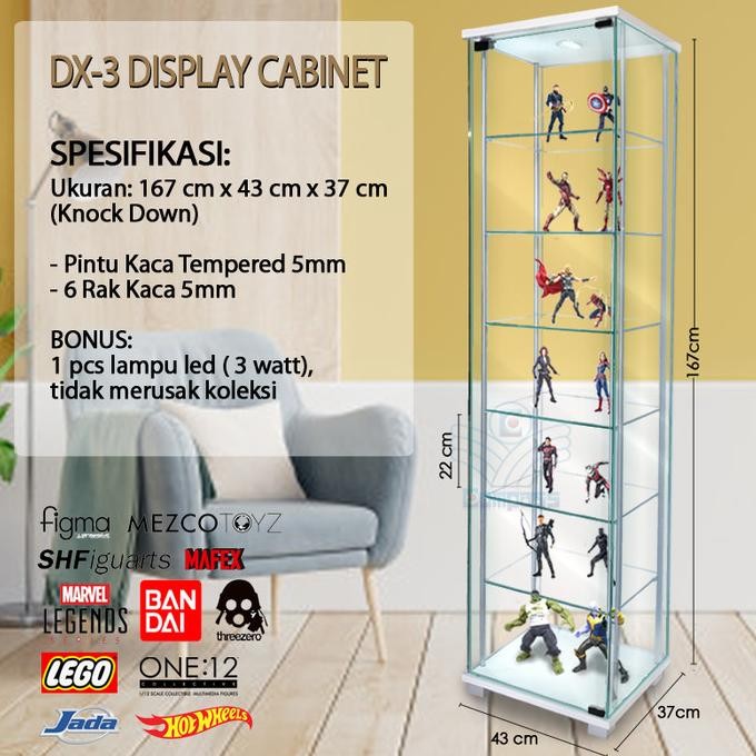 Jual Lemari Pajang Hias Etalase Rak Kaca Display Cabinet 1 Pintu ...
