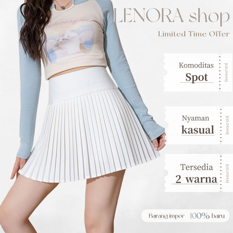 Jual S~9XL Ukuran Besar Rok Lipit Rok A-line Yang Melangsingkan Mini ...