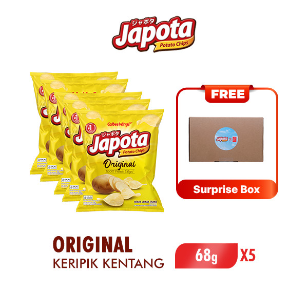 Jual Japota Keripik Kentang Original 68 gr x5 Free Surprise Box ...