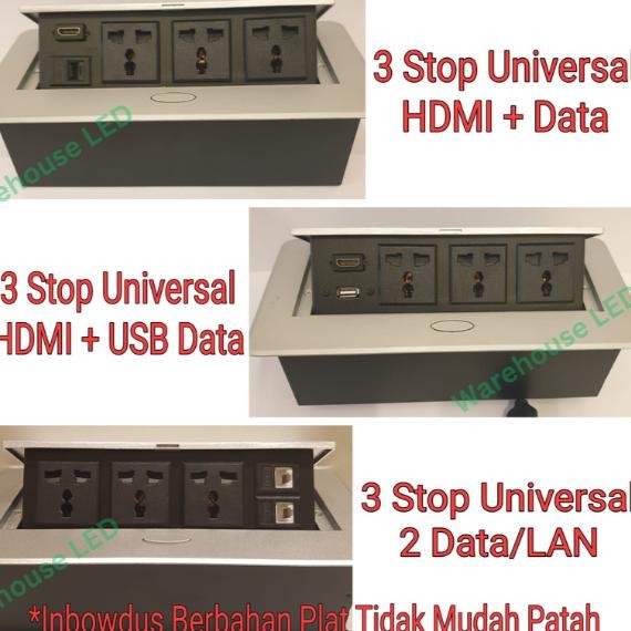 Jual Stop Kontak Meja Flip Up Stopkontak Table Socket SILVER Meeting ...